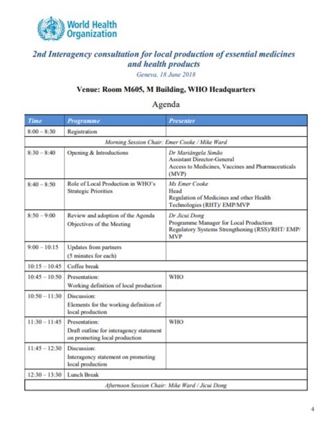 2nd Interagency consultation for local production of essential ...
