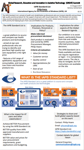 GS 22 - IAPB Standard List
