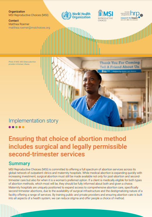 Ensuring that choice of abortion method includes surgical and legally ...