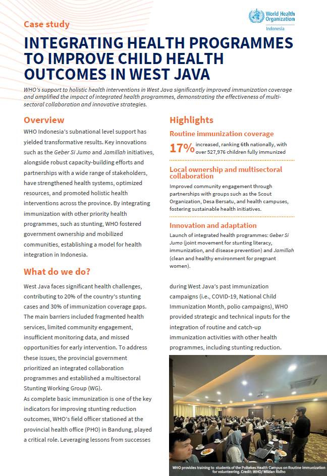 Case study: Integrating health programmes to improve child health ...