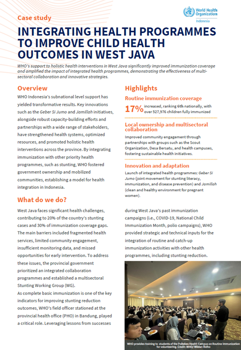 Case study: Integrating health programmes to improve child health outcomes in West Java