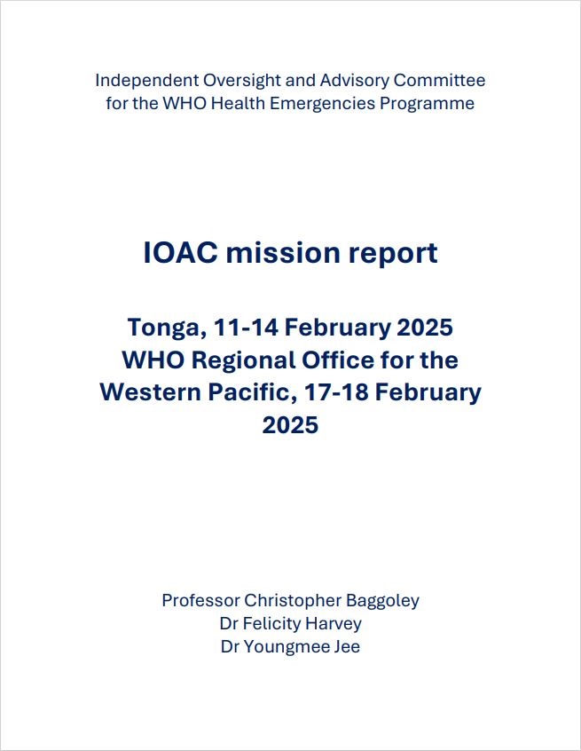 IOAC Field visit to Tonga, 11–14 February 2025, and the WHO Regional ...