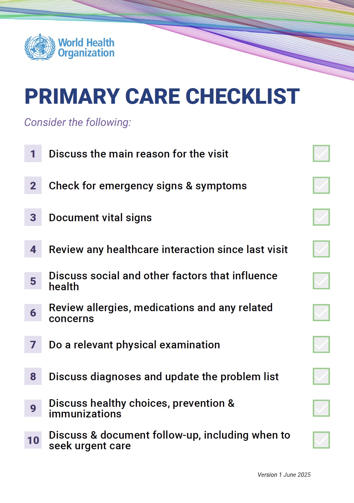 Primary Care Checklist