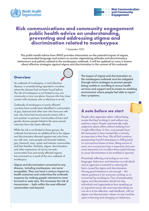 WHO publishes public health advice on preventing and addressing stigma ...
