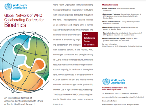 The Brochure of the Global Network of WHO Collaborating Centres for ...