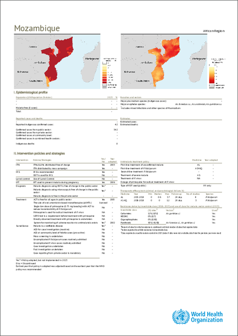 Malaria 2024 Mozambique country profile