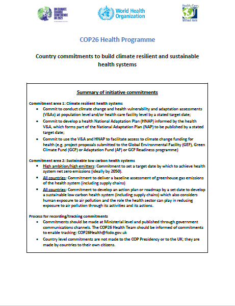 COP26 Health Programme