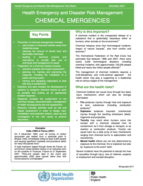 Health Emergency and Disaster Risk Management: Chemical emergencies