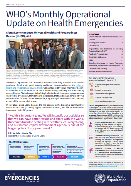 Monthly operational update on health emergencies - May 2023