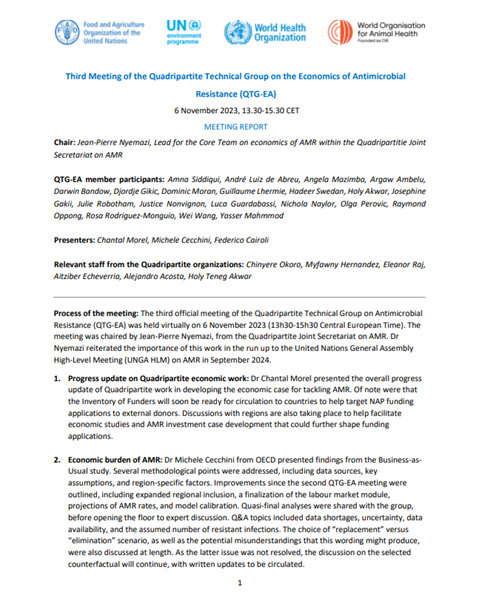 Third Meeting of the Quadripartite Technical Group on the Economics of ...