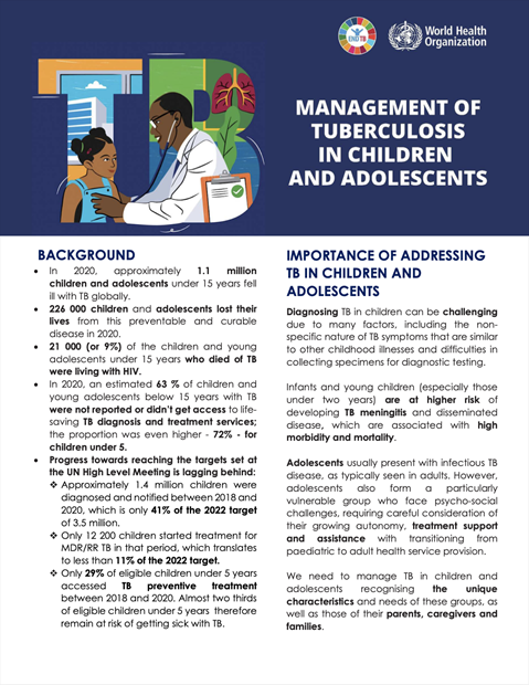 Information sheet: Management of tuberculosis in children and adolescents