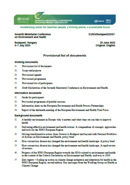 Seventh Ministerial Conference on Environment and Health - Provisional ...