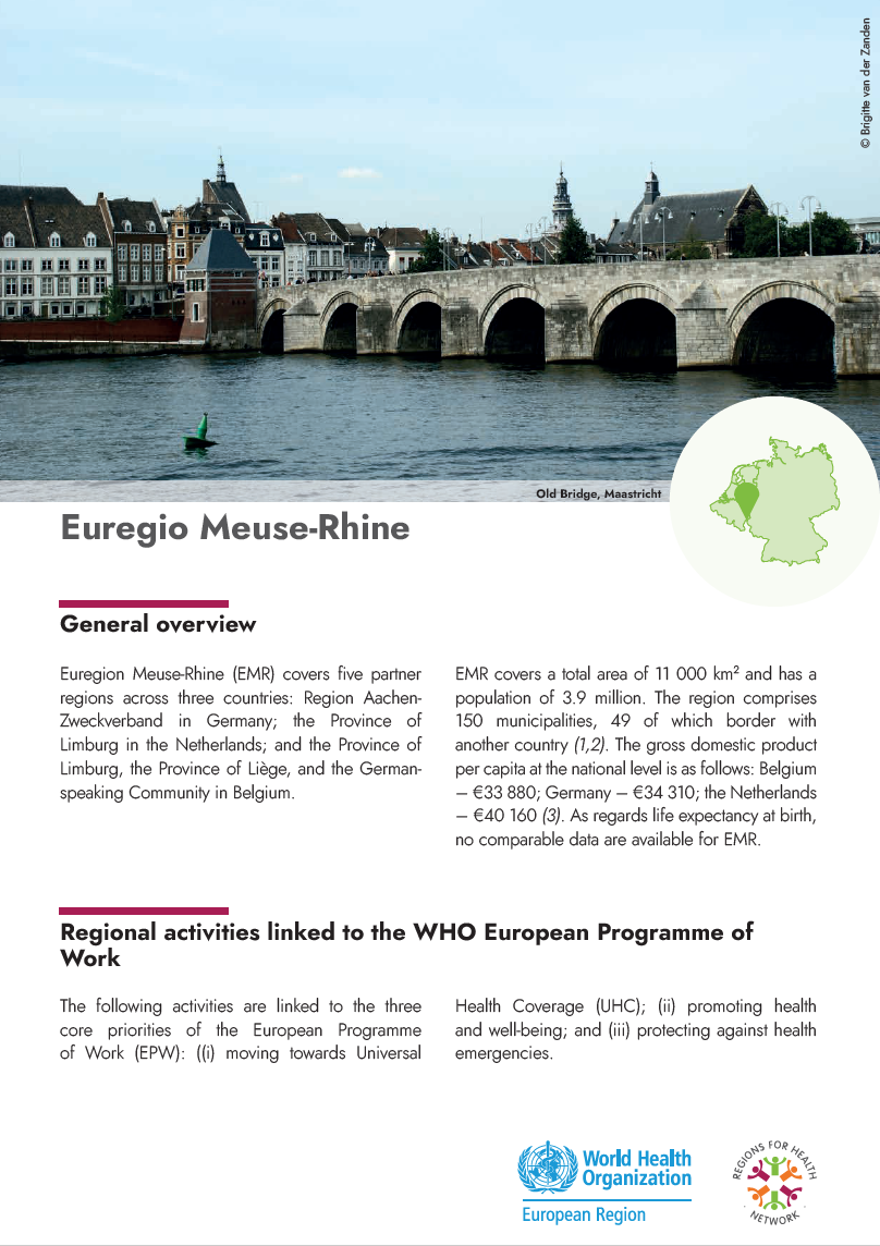 Regions for Health Network: Region profiles 2022 - Euregio Meuse-Rhine